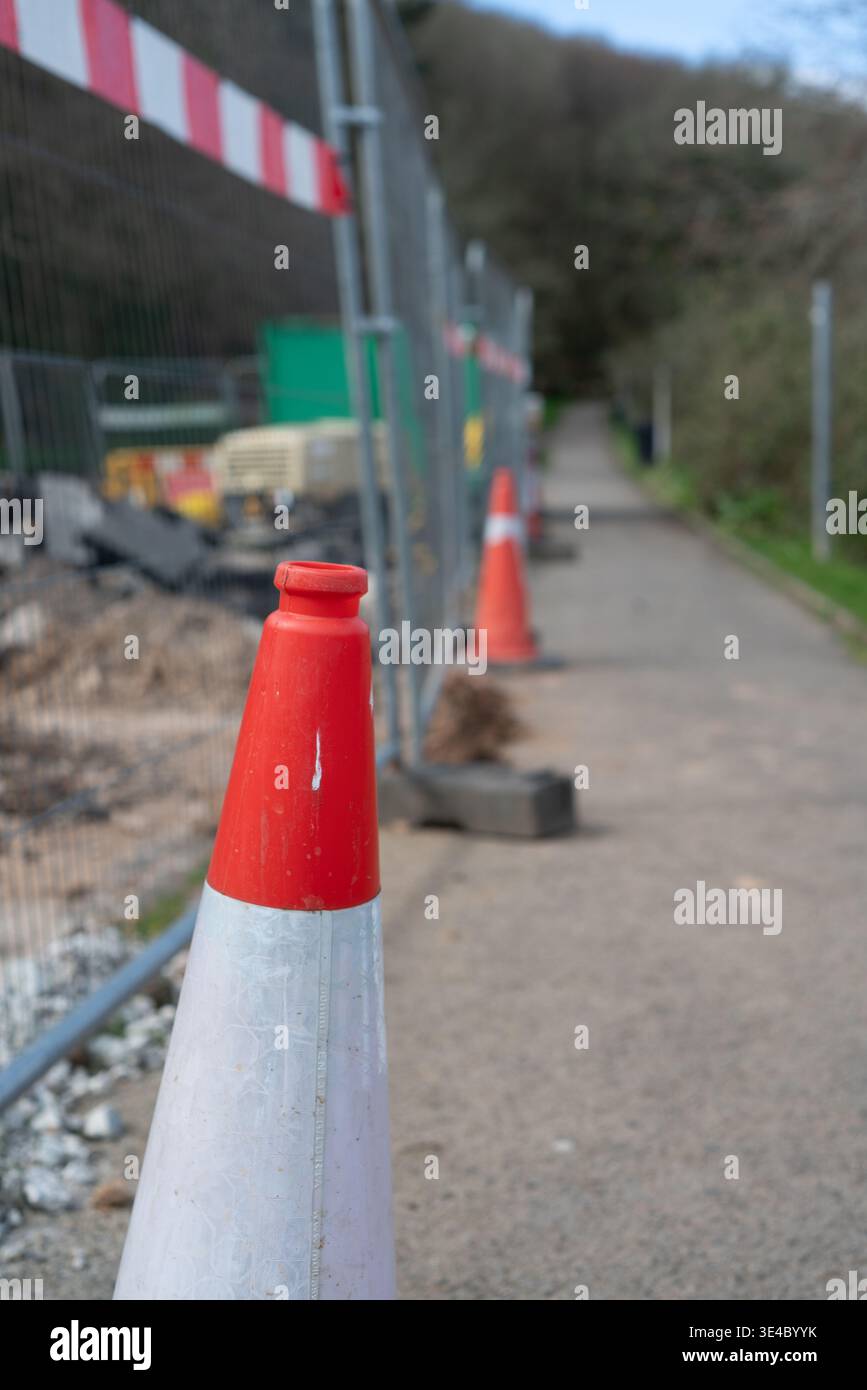 Hazard cone park path hi-res stock photography and images - Alamy