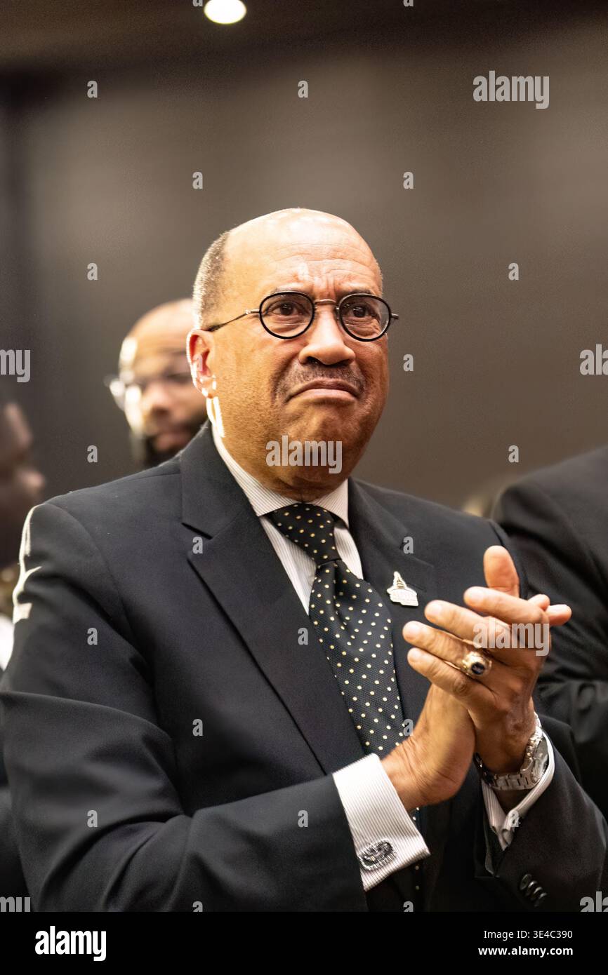 Raleigh, United States. 26th Mar, 2026. Past General President of Alpha ...