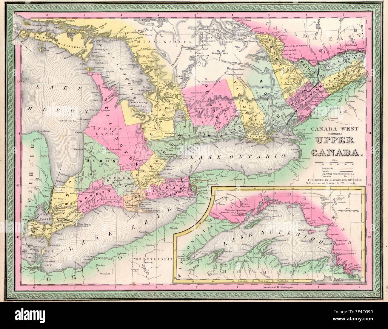 Canada west map 1849 hi-res stock photography and images - Alamy