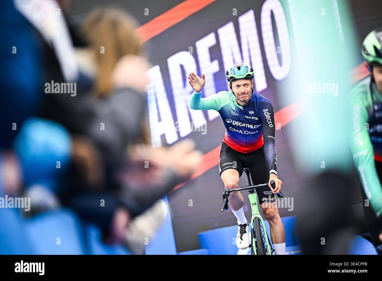 Belgian Oliver Naesen of Decathlon CMA CGM Team pictured at the start ...