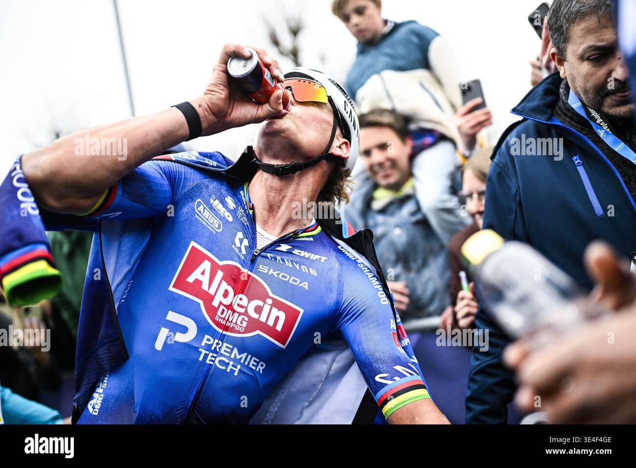 Dutch Mathieu van der Poel of Alpecin-Premier Tech pictured after the ...