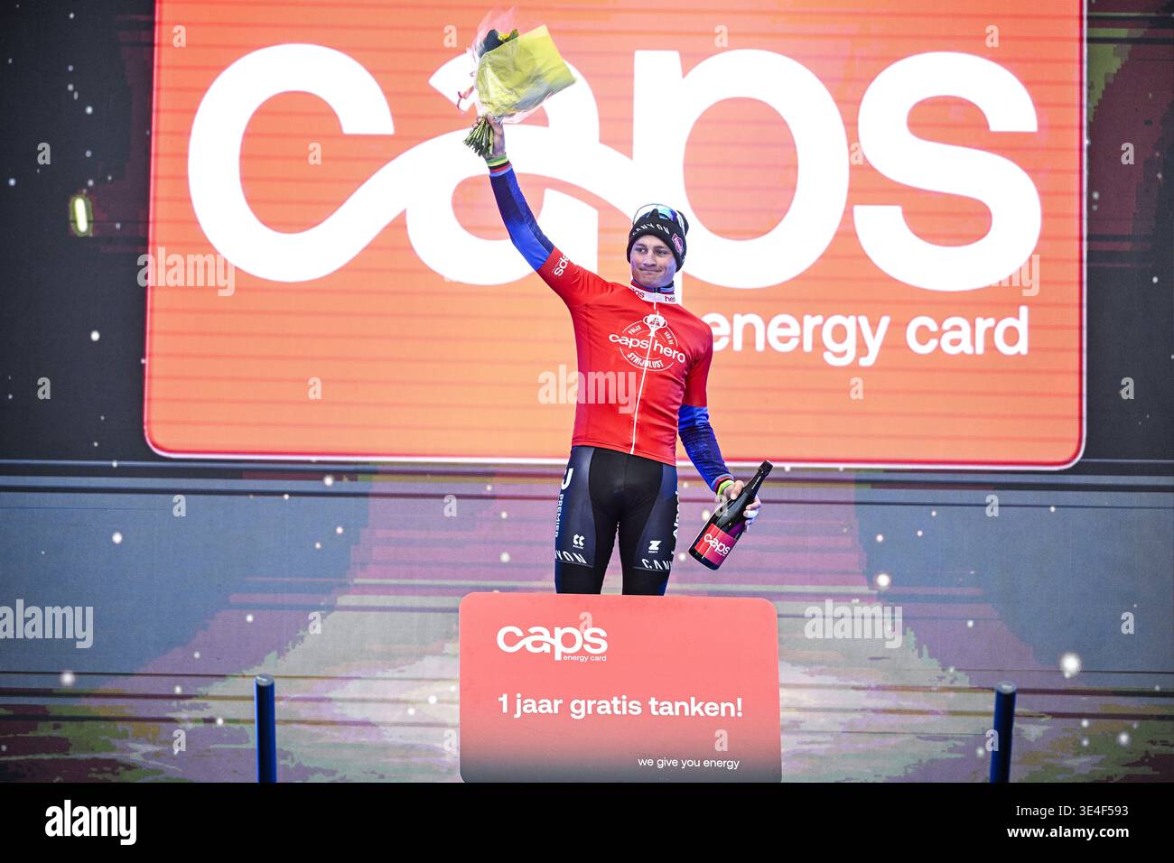 Dutch Mathieu van der Poel of Alpecin-Premier Tech celebrates on the ...