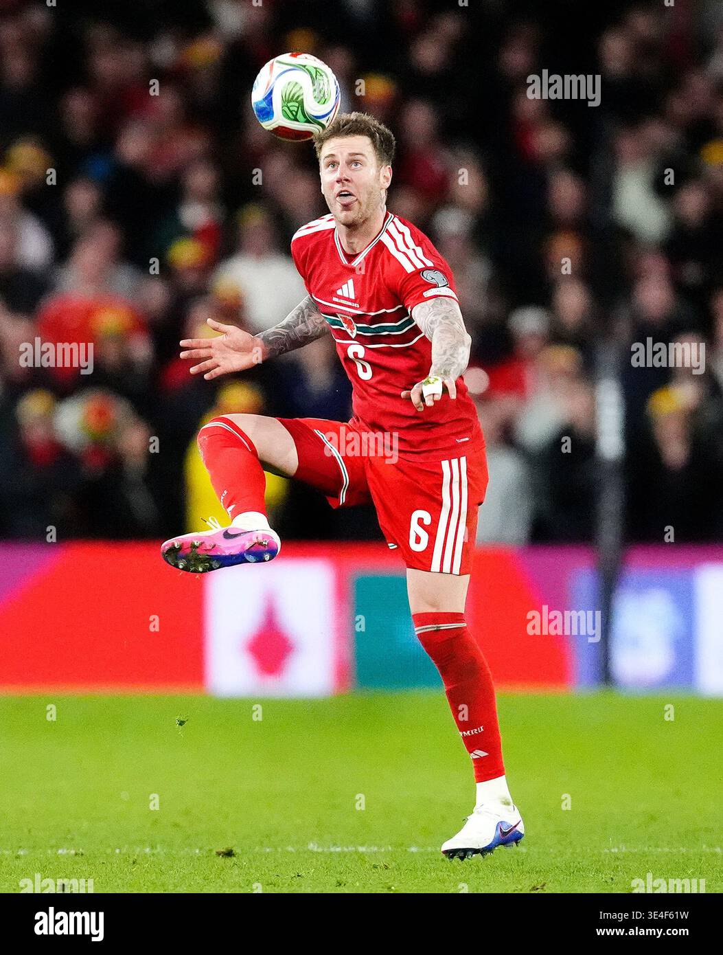 Wales' Joe Rodon during the 2026 FIFA World Cup European Play-off Semi ...