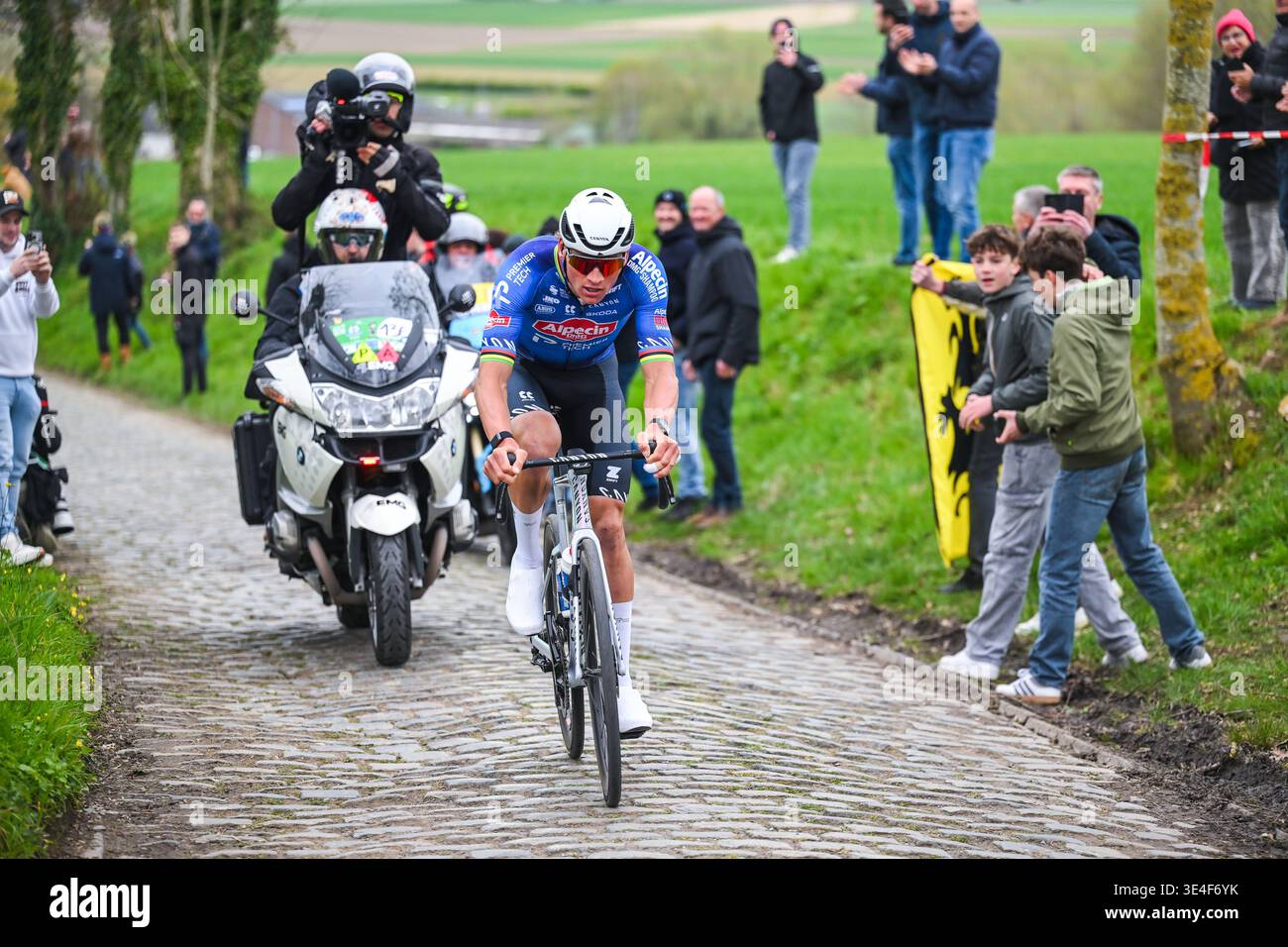 Dutch Mathieu van der Poel of Alpecin-Premier Tech pictured in action ...
