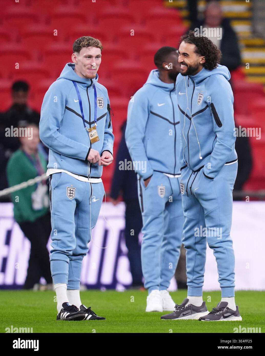 England's James Garner (left) and Dominic Calvert-Lewin before the ...