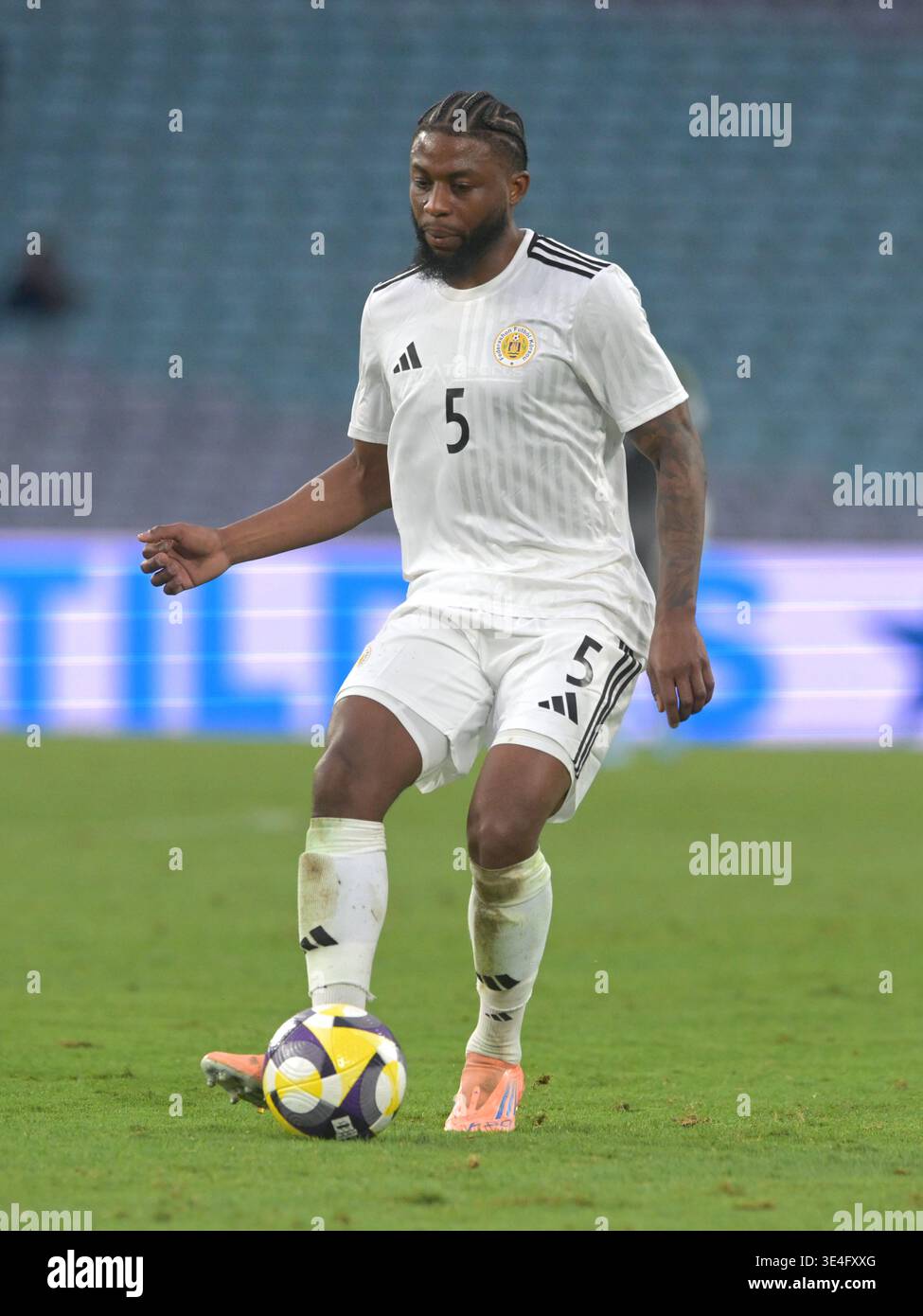 Sherel Floranus of Curaçao Men football team seen in action during the ...