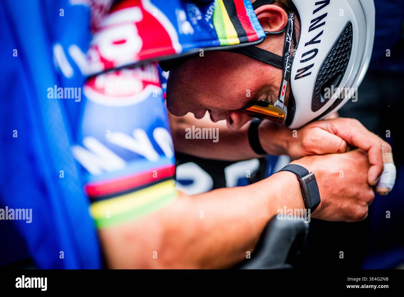 Dutch Mathieu van der Poel of Alpecin-Premier Tech celebrates after ...
