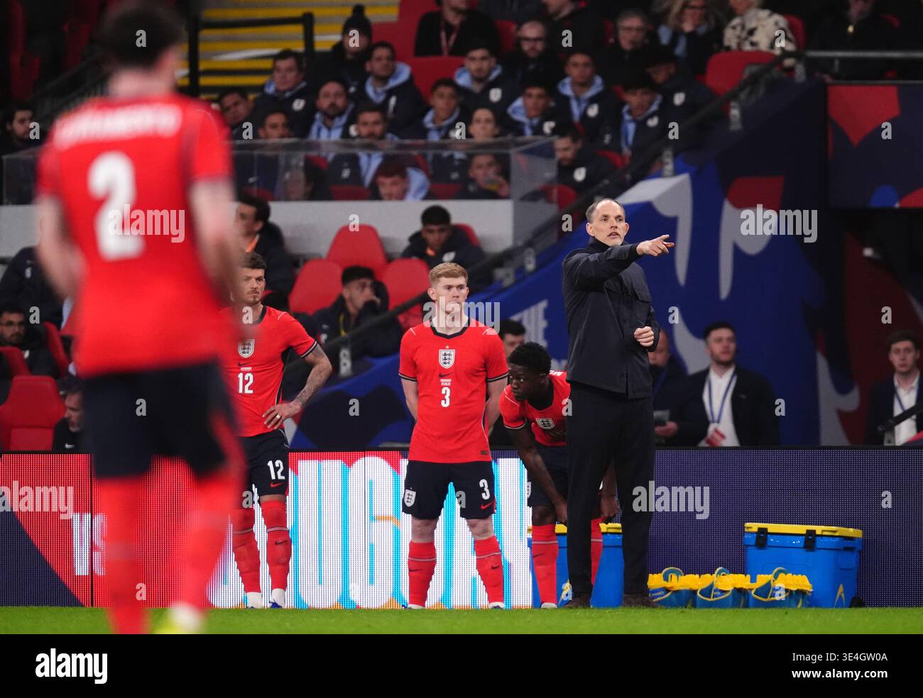 England manager Thomas Tuchel on the touchline during the international ...