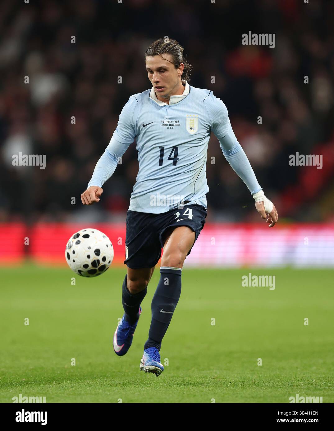 LONDON, ENGLAND, MARCH 27: Agustin Canobbio of Uruguay National Team ...