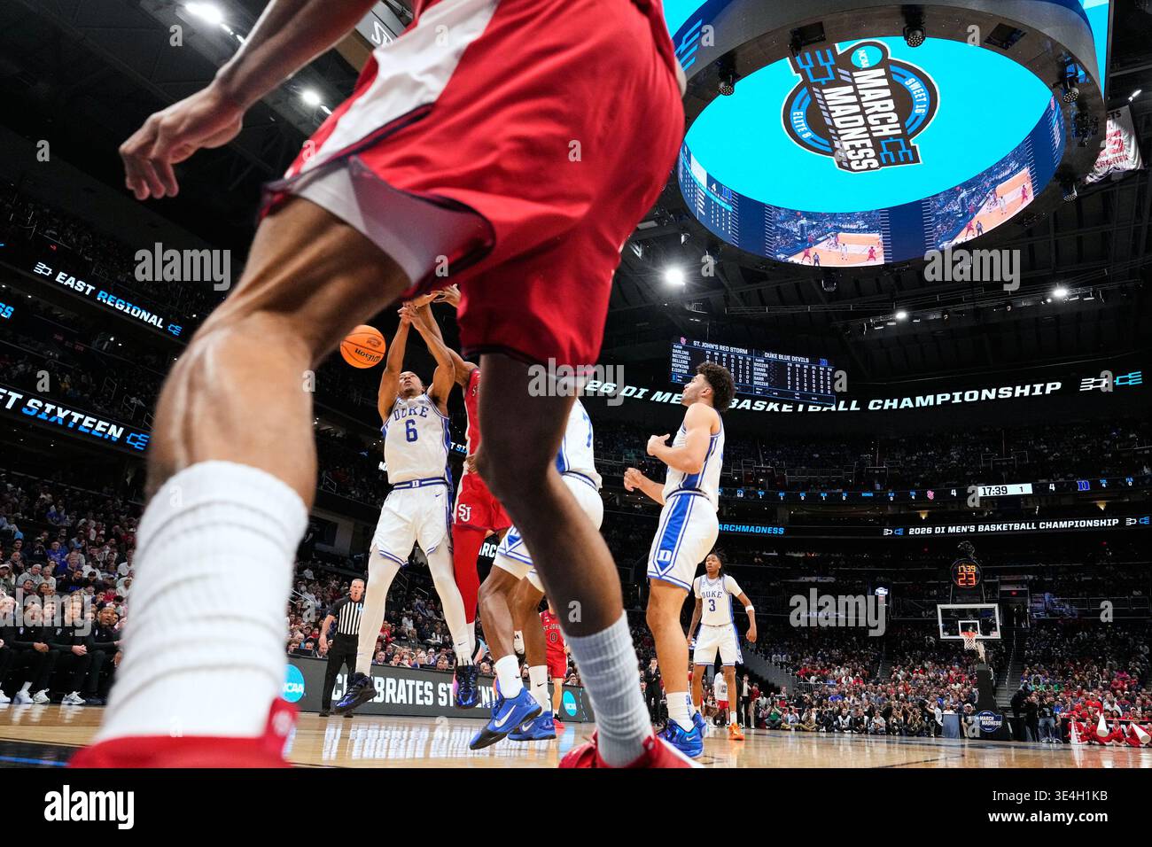 Duke forward Maliq Brown (6) battles for a rebound against St. John's ...
