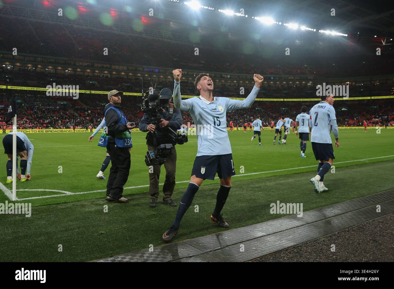 LONDON, ENGLAND, MARCH 27: Federico Valverde (15 Uruguay) celebrates ...