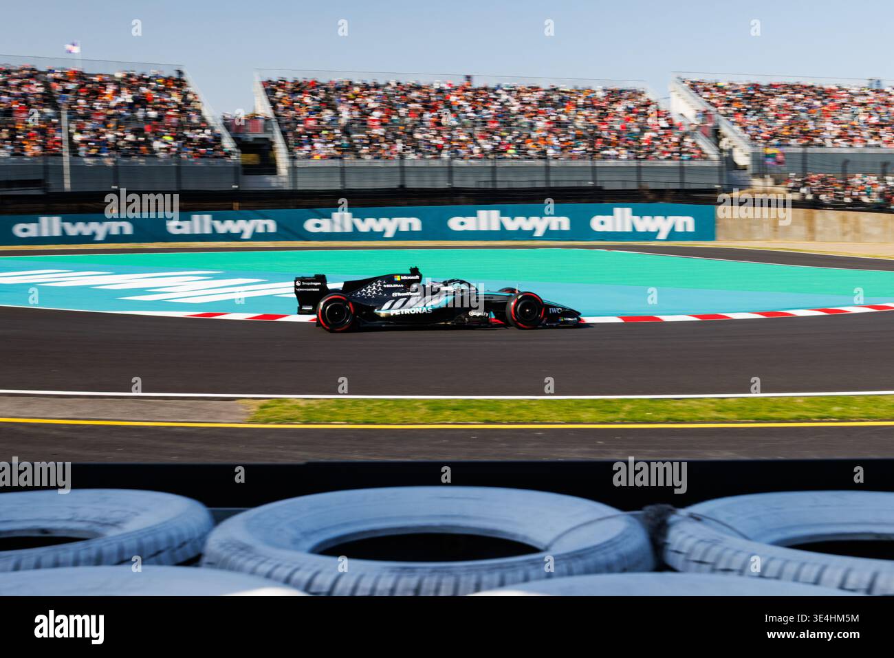 George Russell of Great Britain drives the (63) Mercedes-AMG PETRONAS ...