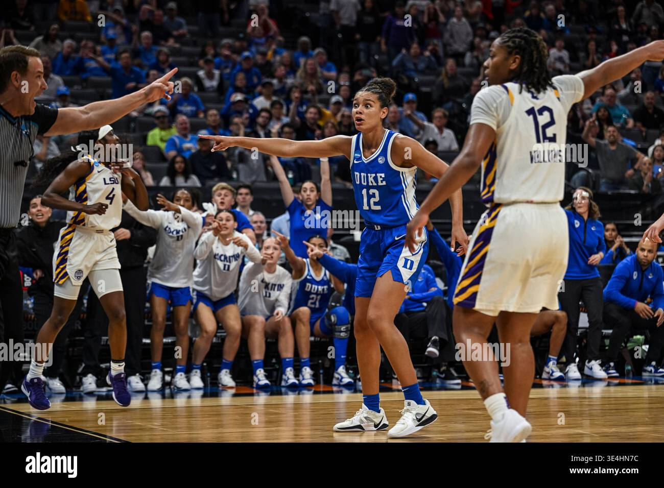 Duke forward Delaney Thomas (12) against LSU during the second half in ...