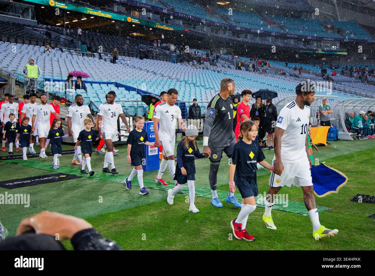Curacao players walk onto the field before the FIFA SERIES 2026 match ...