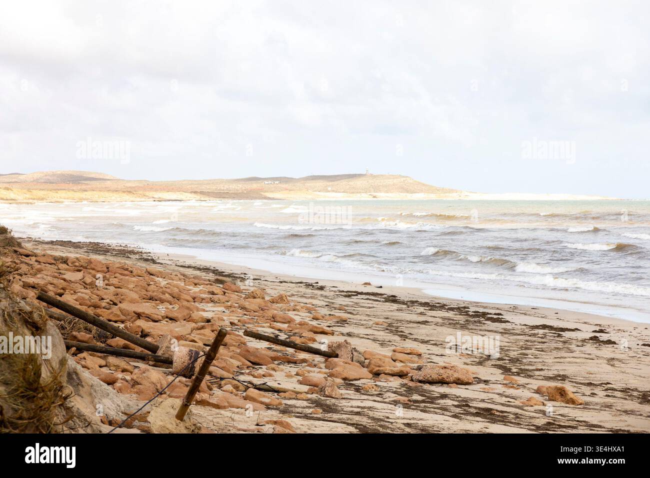 Storm damage is seen at a beach in Exmouth, Western Australia, Saturday ...