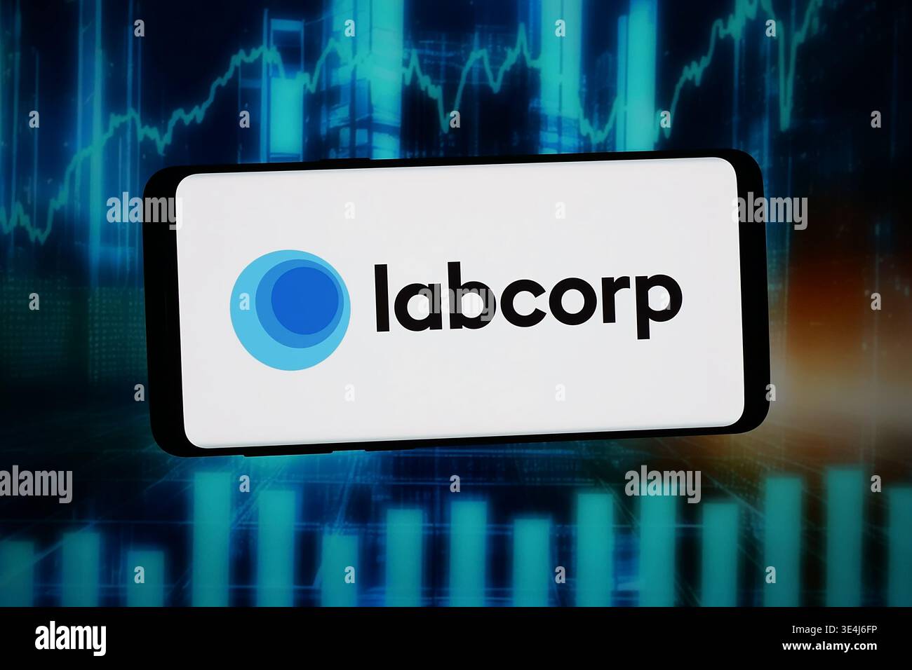 In this photo illustration, the logo of US healthcare company Labcorp ...