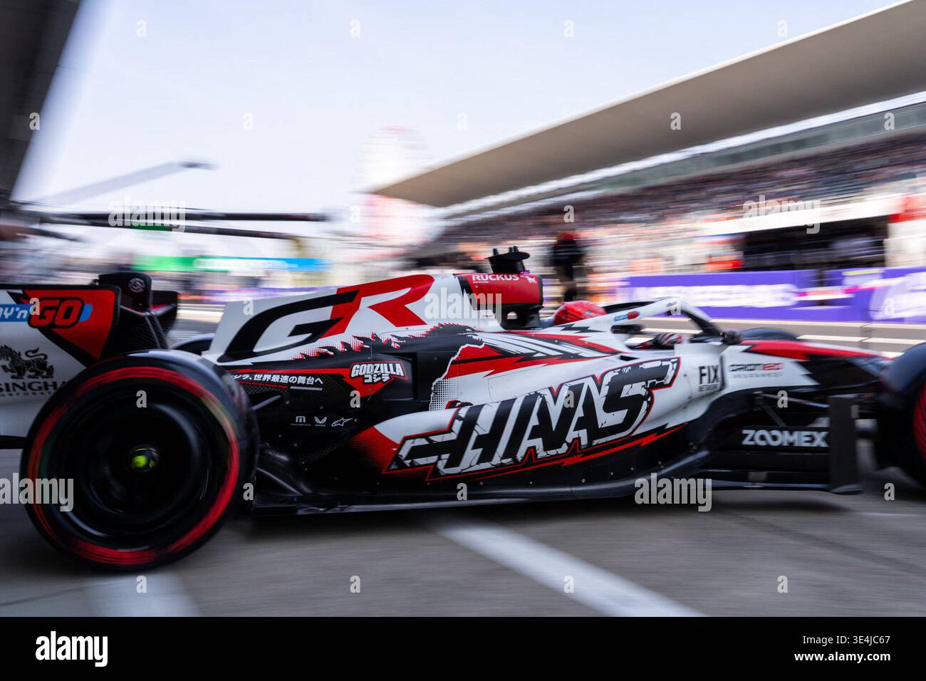 ESTEBAN OCON (FRA) of TGR Haas F1 Team #31 Godzilla livery on Saturday ...