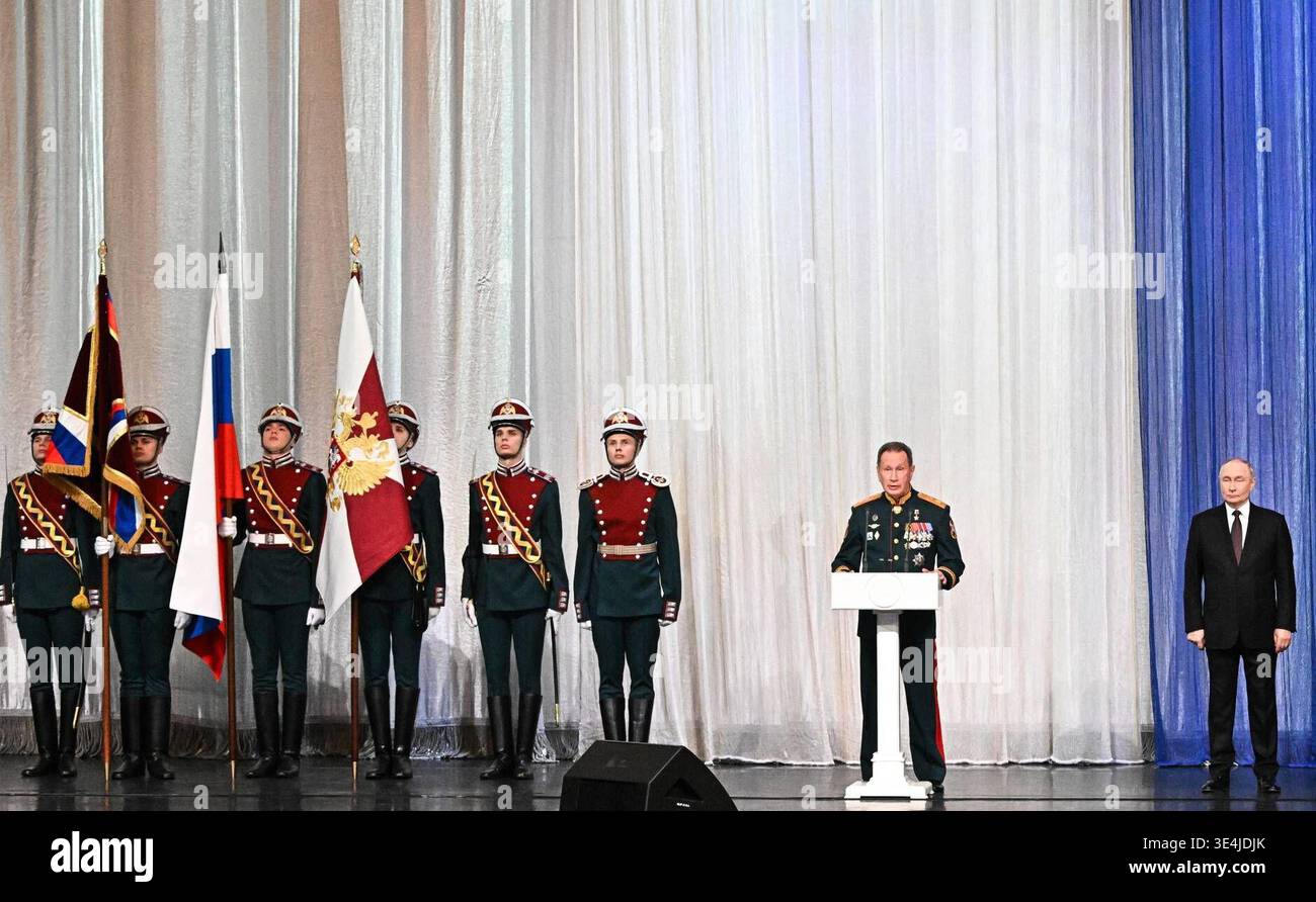 Russian President Vladimir Putin delivers a speech during a ceremony ...