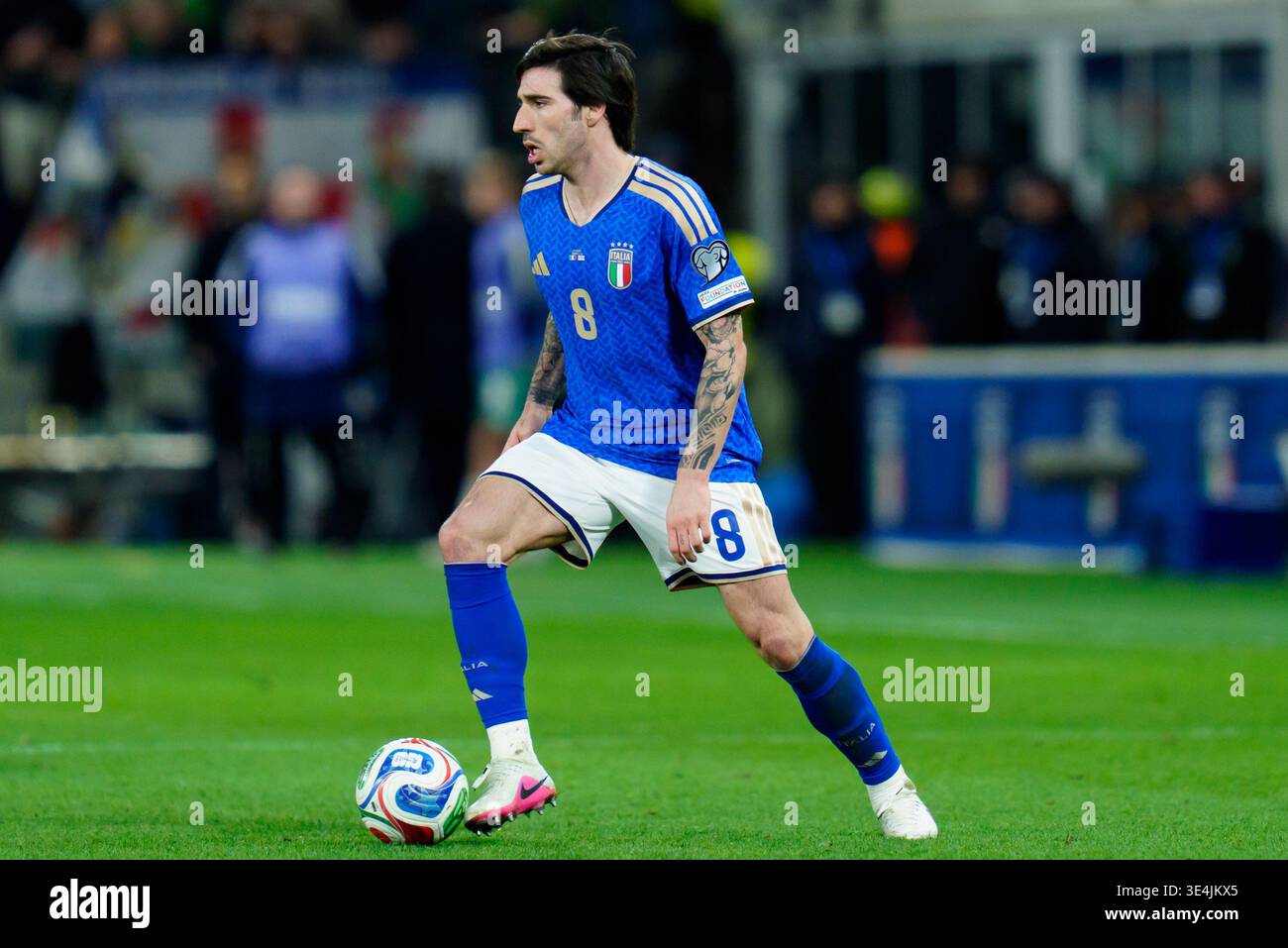 Bergamo, Italy. 26th Mar, 2026. Sandro Tonali of Italy during the FIFA ...