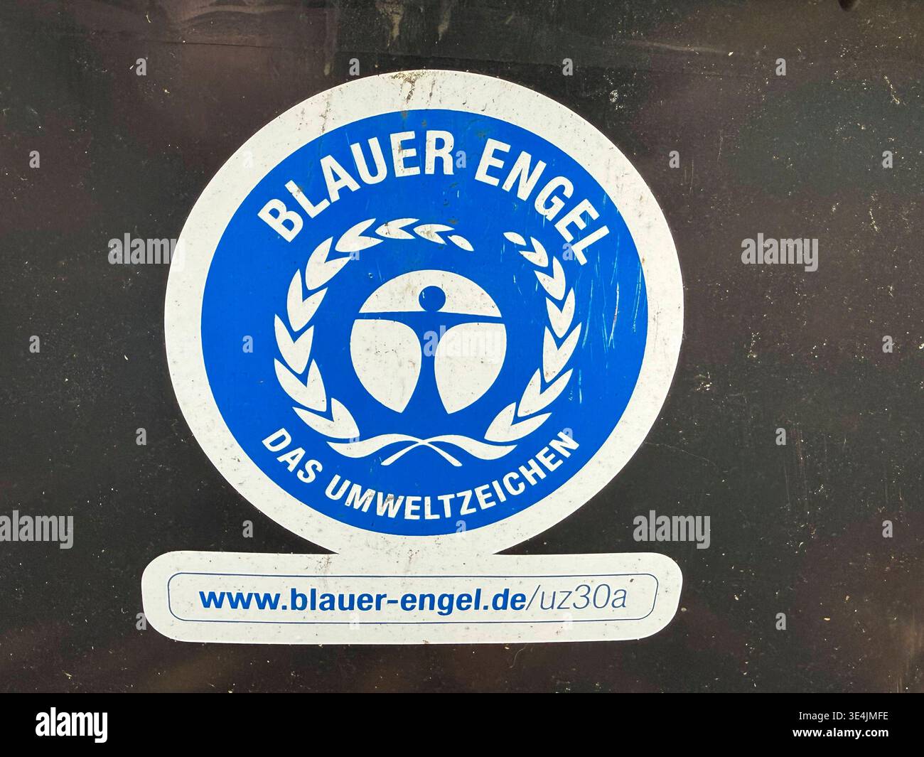 SYMB/BLAUER ENGEL- Plastik Muelltonne Abfallbehaelter mit Blaue Weiss ...
