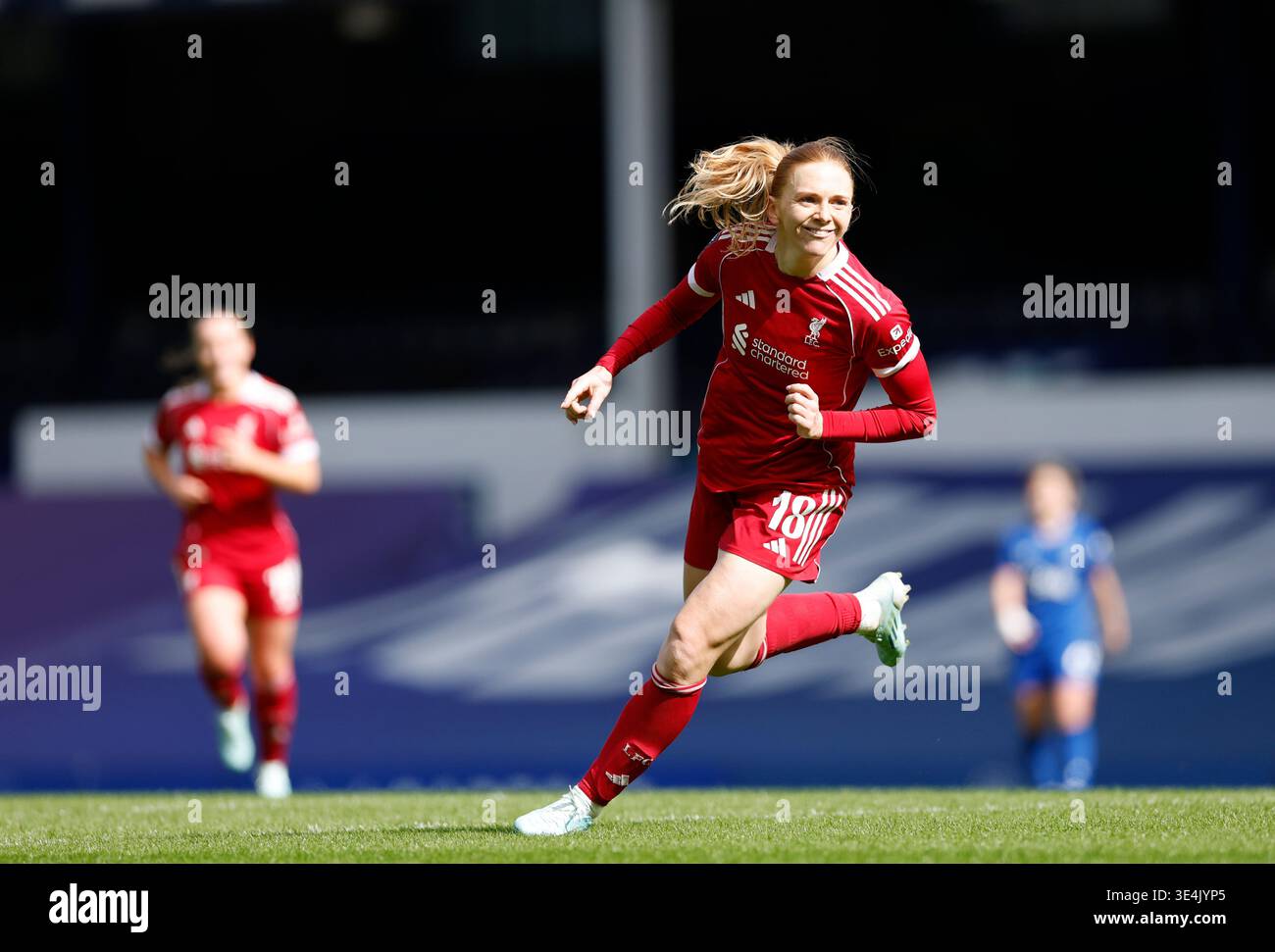 Liverpool's Ceri Holland celebrates scoring her team's third goal ...