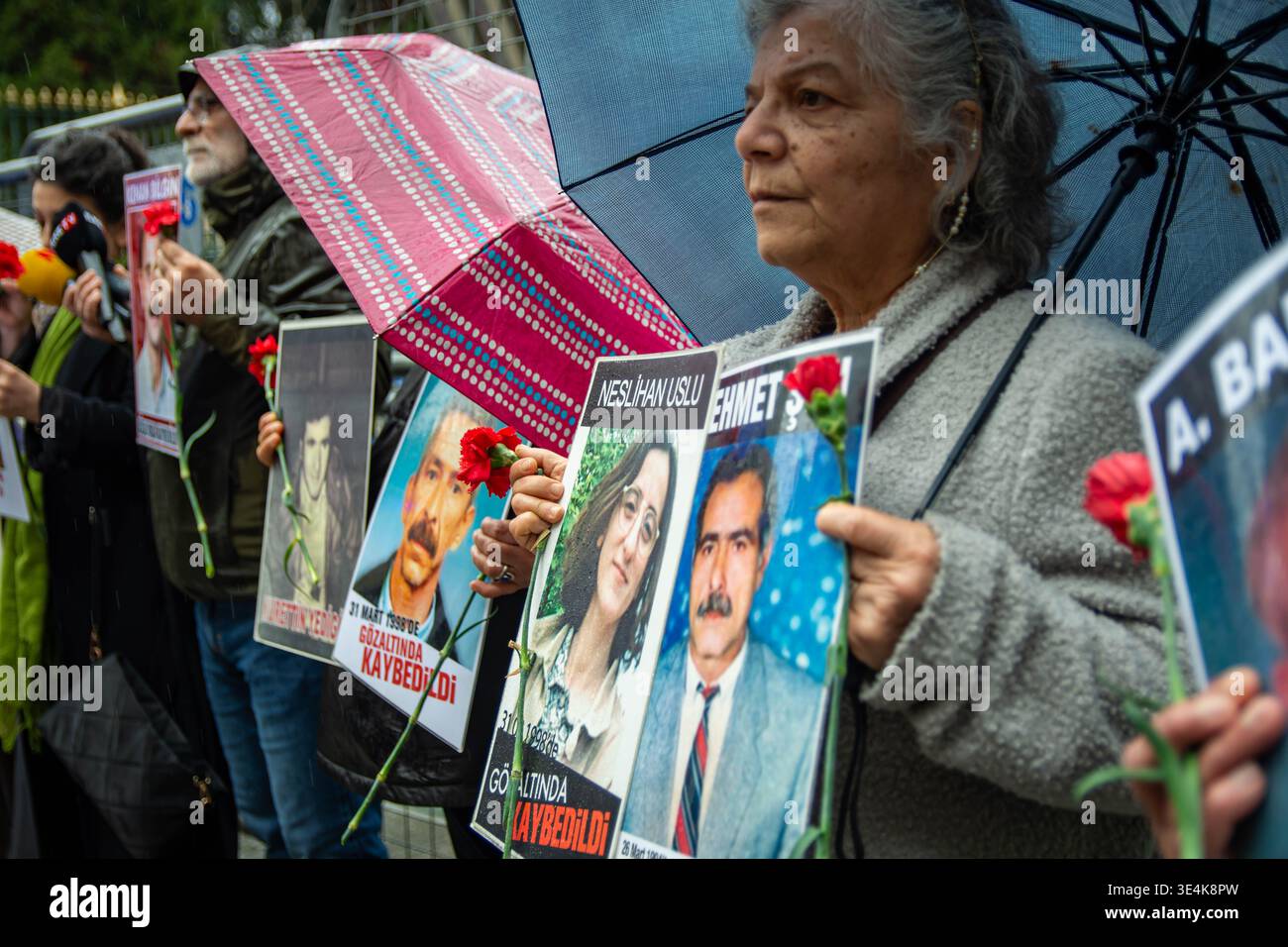 March 28, 2026, Istanbul, Istanbul, Turkey: Relatives of the forcibly ...
