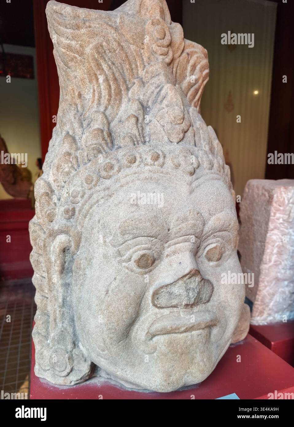 Yaksa head, bayon style, Angkorian period, late 12th century, port d ...