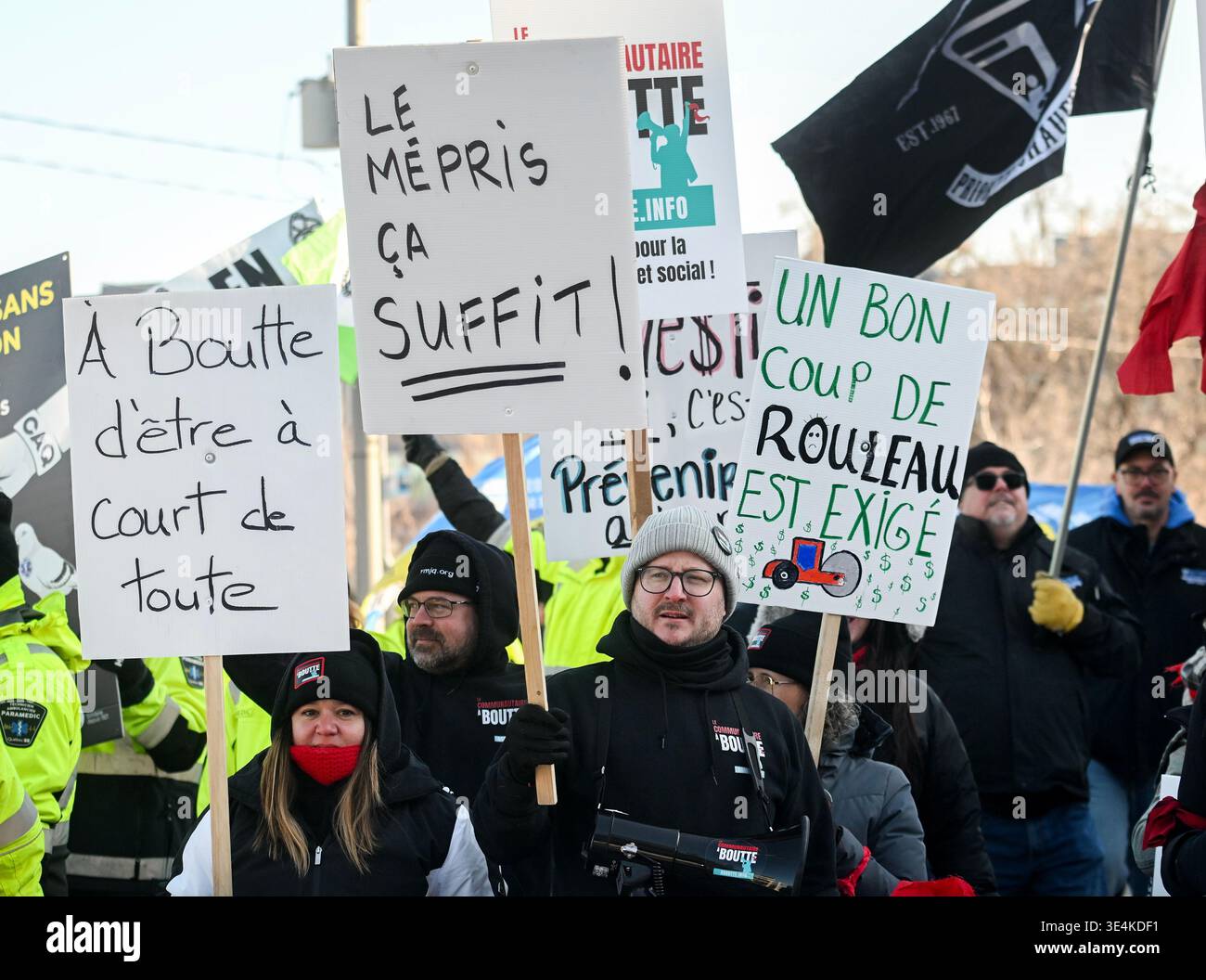 Unions and community groups protest outside the venue of a Coalition ...