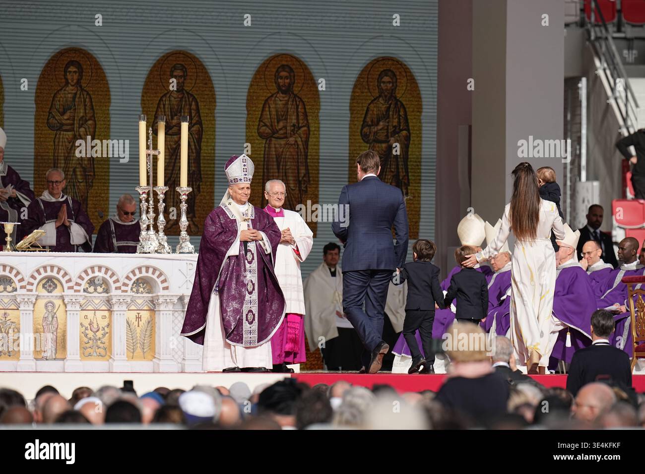 Pope Leo XIV presides over a mass at Stade Louis II in Fontvieille ...