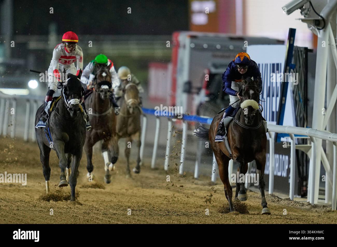 Dark Saffron with jockey Connor Beasley, right, wins $2 million Dubai ...
