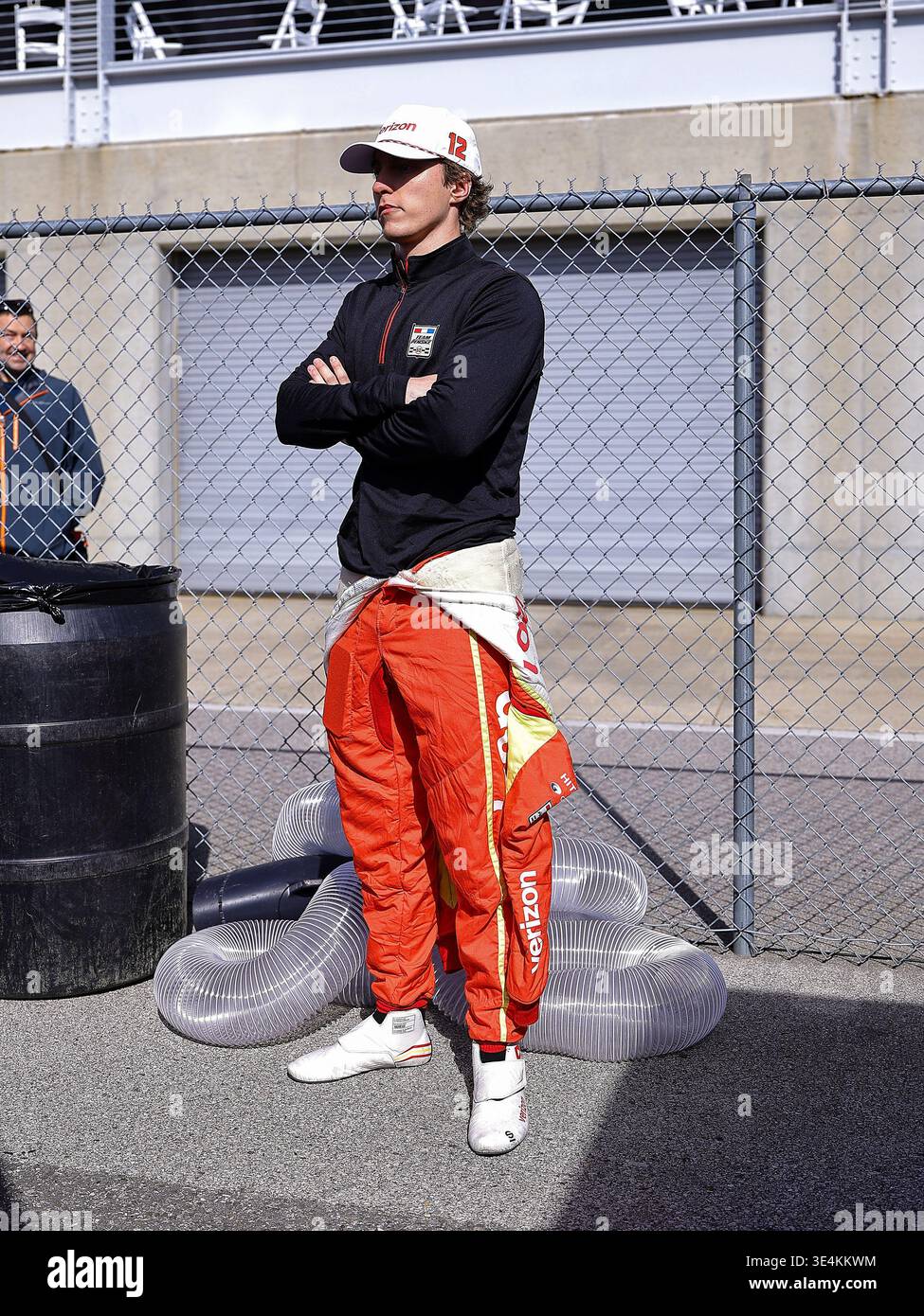 March 28, 2026: Team Penske driver David Malukas (12) stands by ...