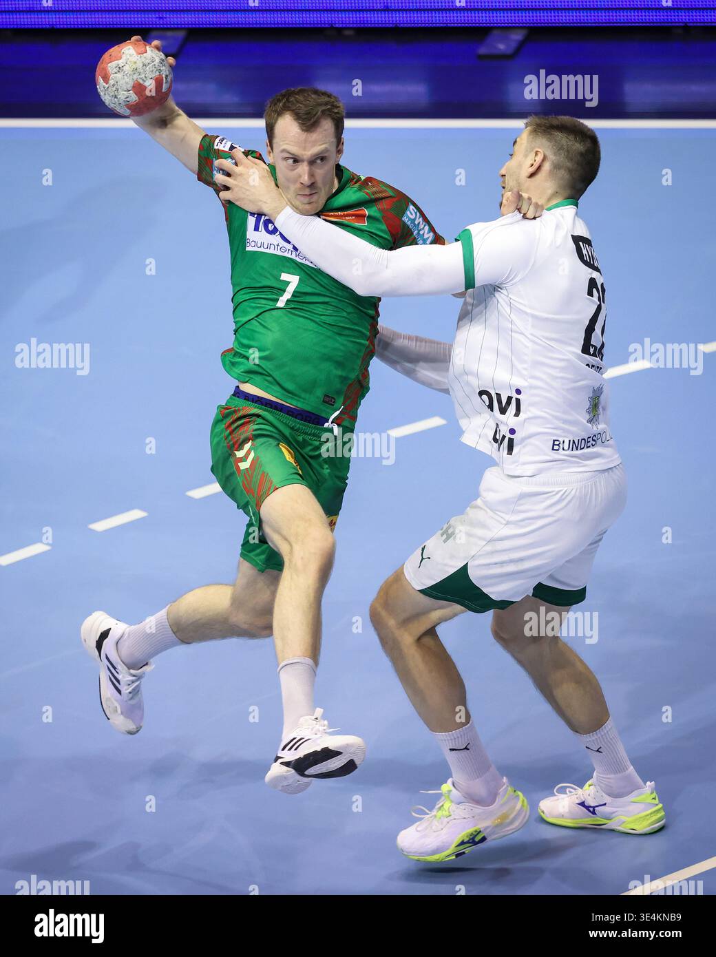 28 March 2026, Saxony-Anhalt, Magdeburg: Handball, Men: Bundesliga, SC ...