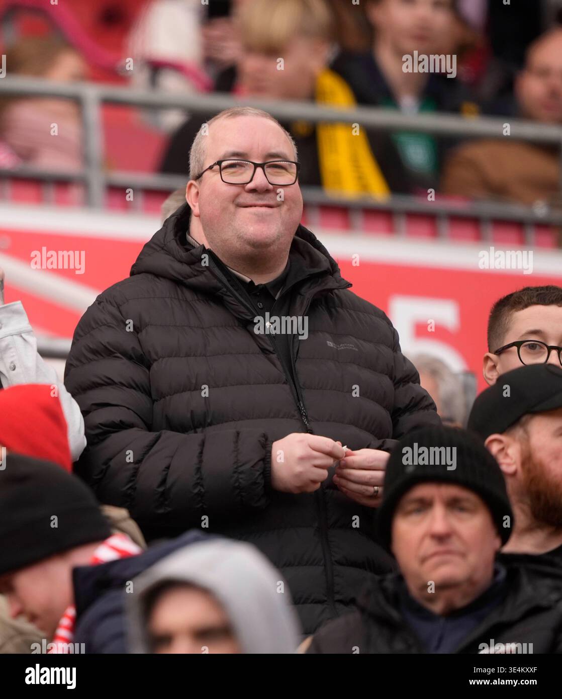 Darts player Stephen Bunting in the crowd ahead of the Legends match at ...