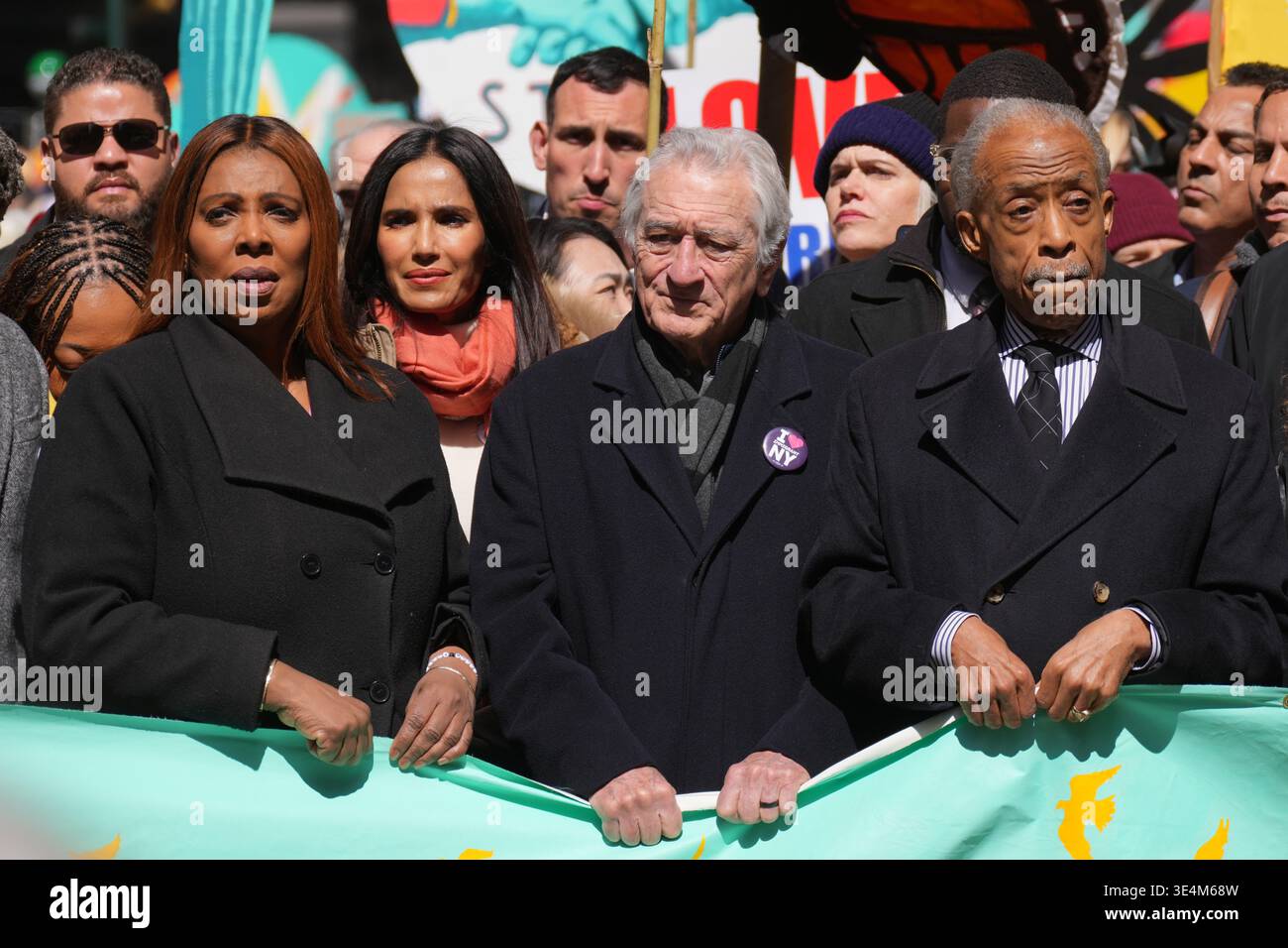From left, New York Attorney General Letitia James, actor Robert Di ...