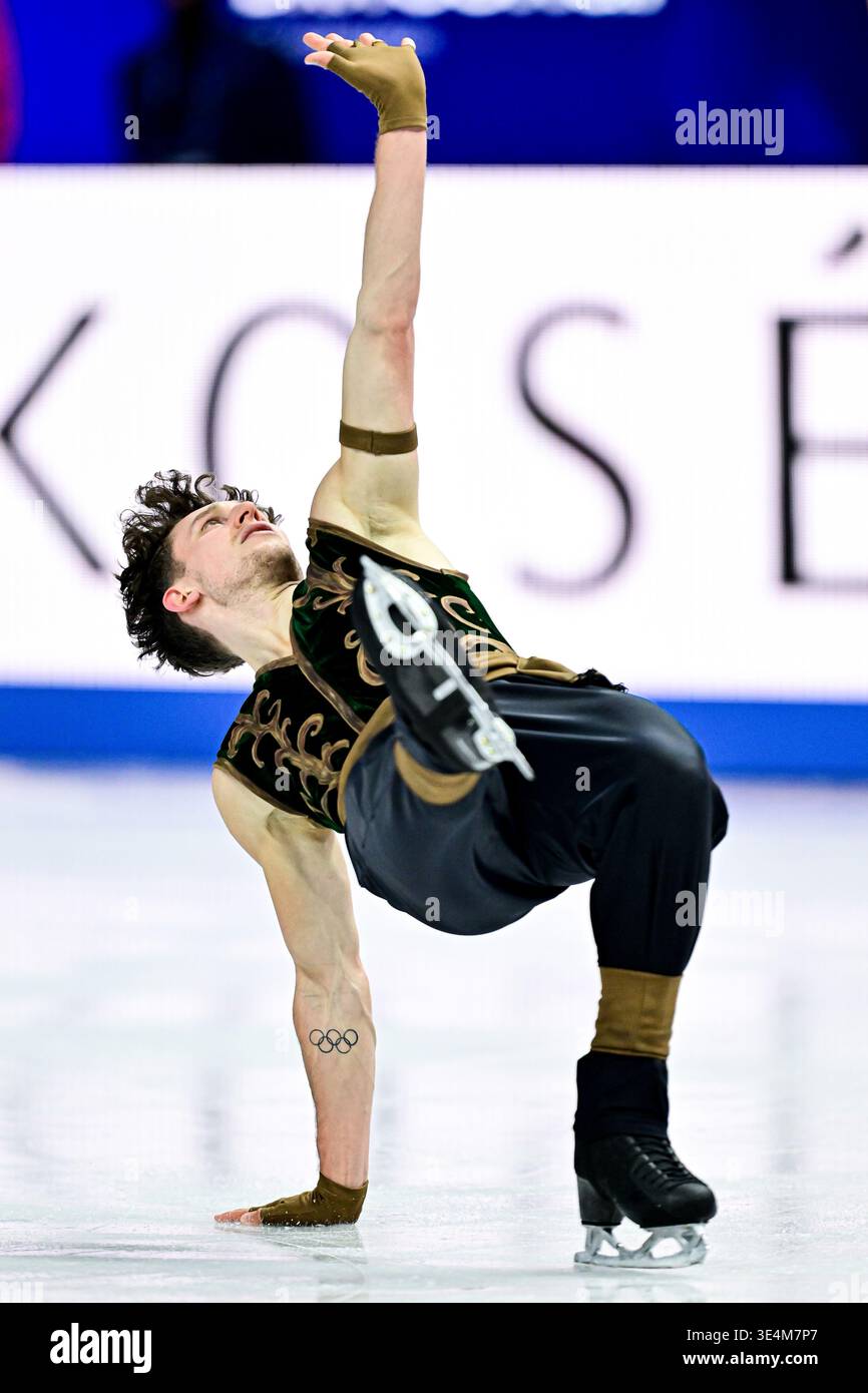 Lukas BRITSCHGI (SUI), during Men Free Skating, at the ISU Figure ...