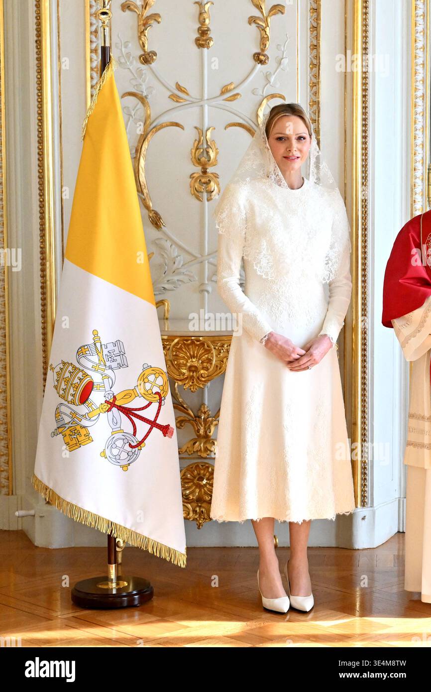 Pope Leo XIV's meeting with Prince Albert II of Monaco and Princess ...