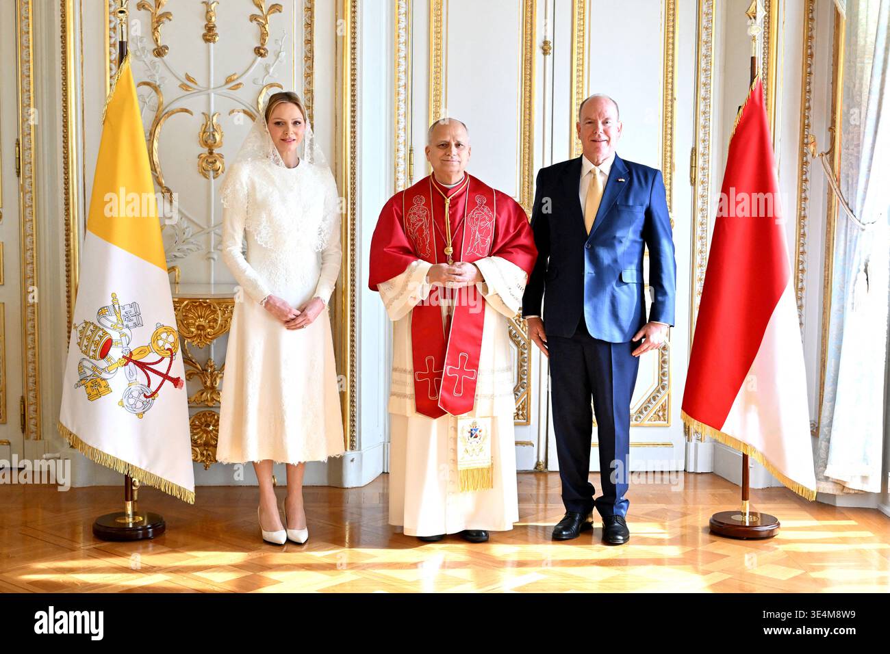 Pope Leo XIV's meeting with Prince Albert II of Monaco and Princess ...