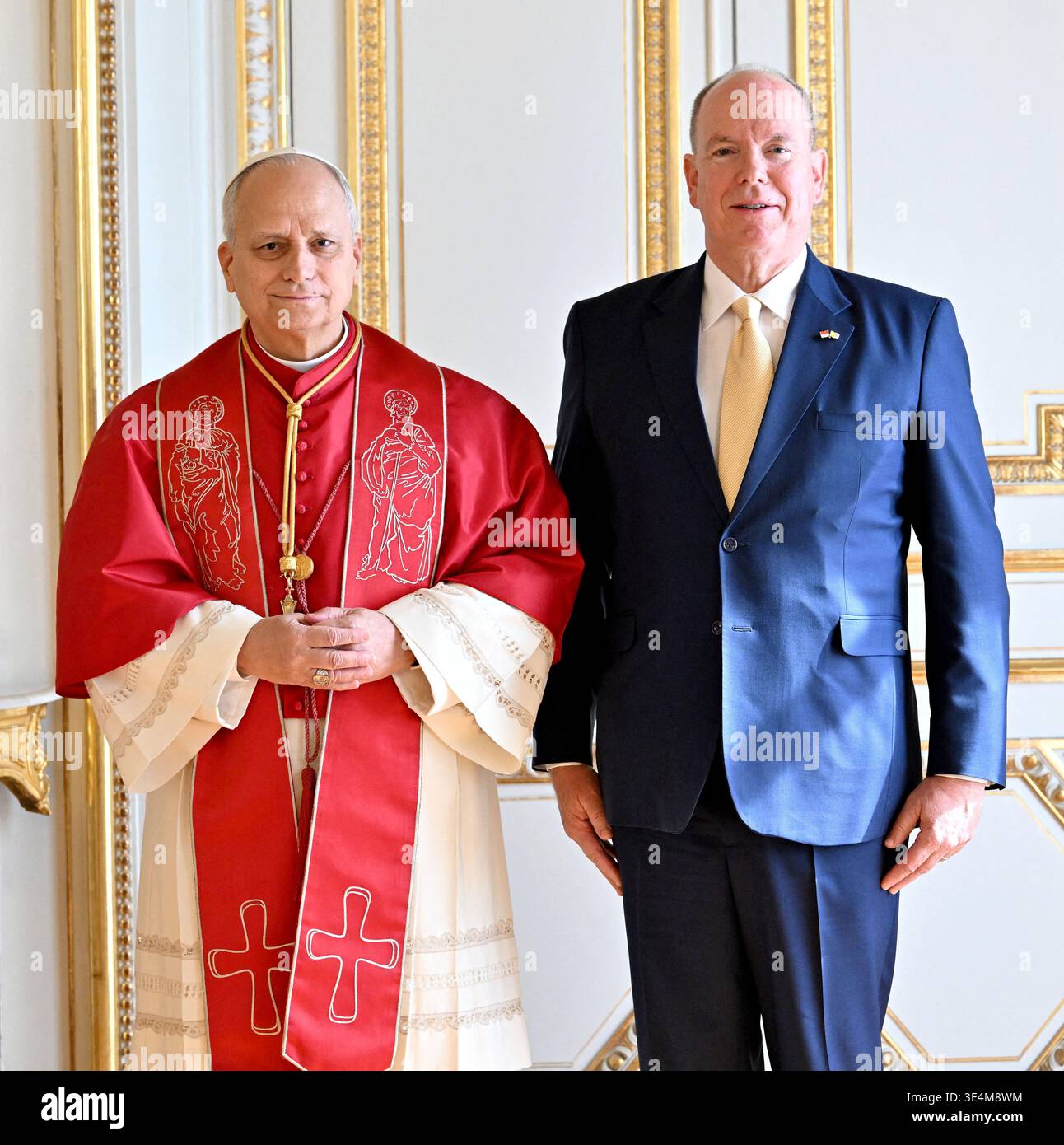 Pope Leo XIV's meeting with Prince Albert II of Monaco and Princess ...