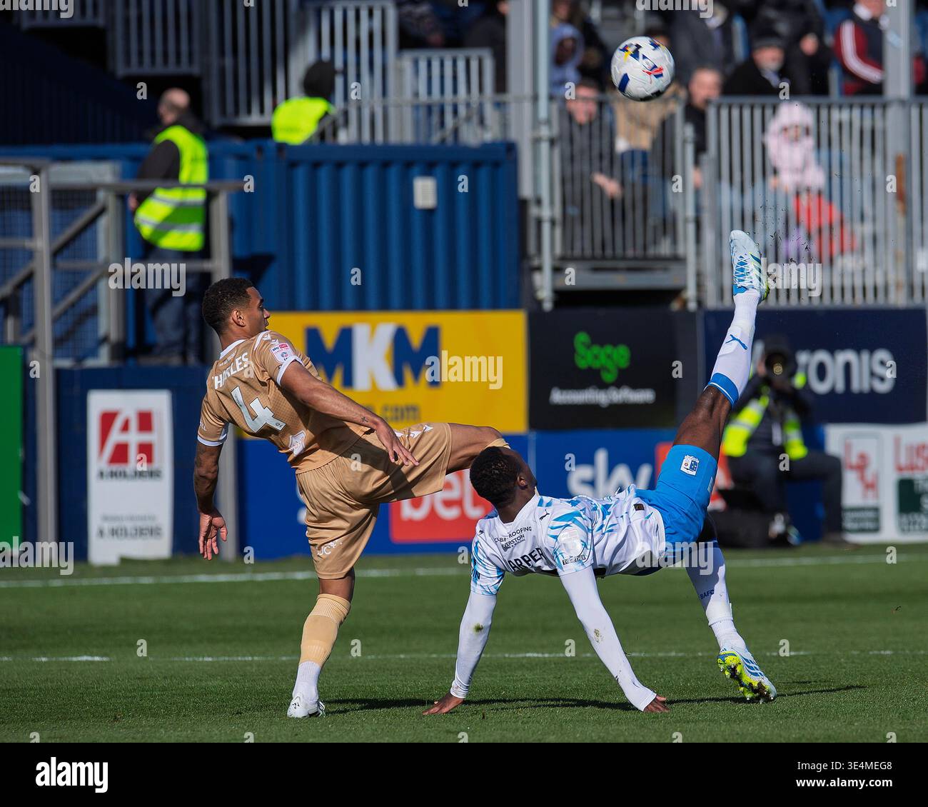 Barrow's Rekeem Harper in action during the Sky Bet League 2 match ...