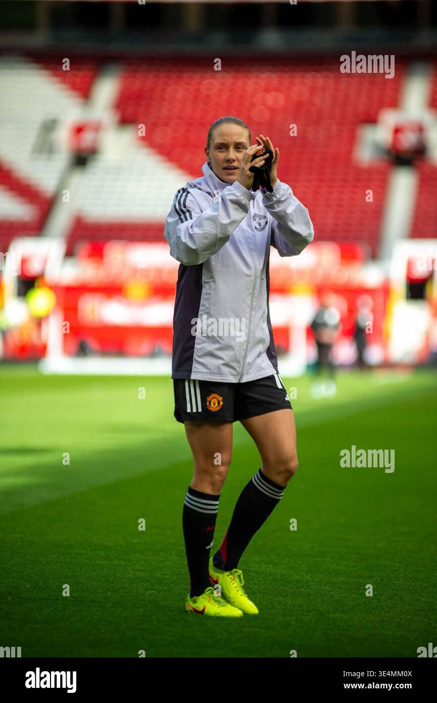Lisa Naalsund (16 Manchester United) Thanking the fans at the end of ...