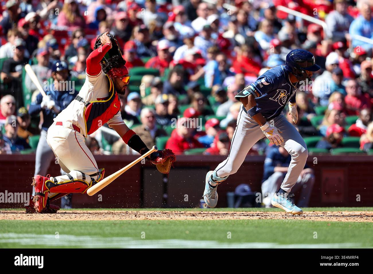 Tampa Bay Rays' Chandler Simpson runs for a single during the seventh ...