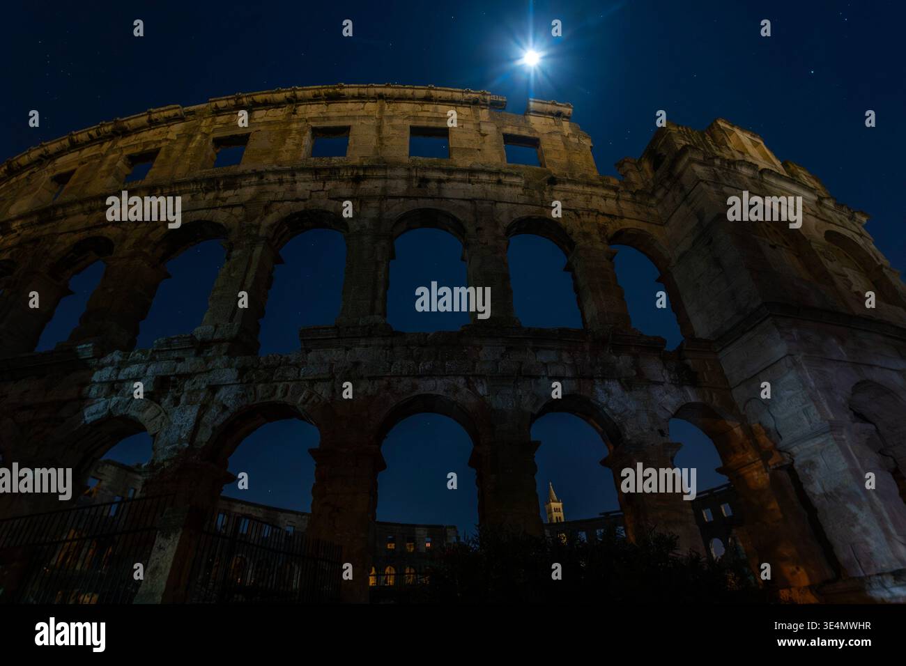 Arena in Pula, Croatia in complete darkness during Earth hour on 28 ...
