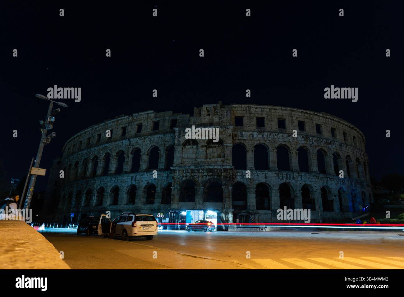 Arena in Pula, Croatia in complete darkness during Earth hour on 28 ...