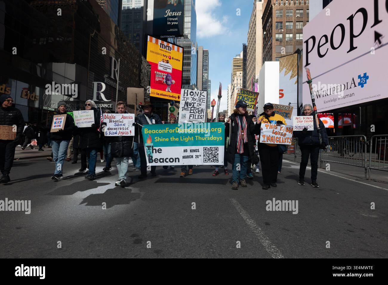 New York, NY-March 27: No Kings Day 3.0 Protest on March 28, 2026 with ...