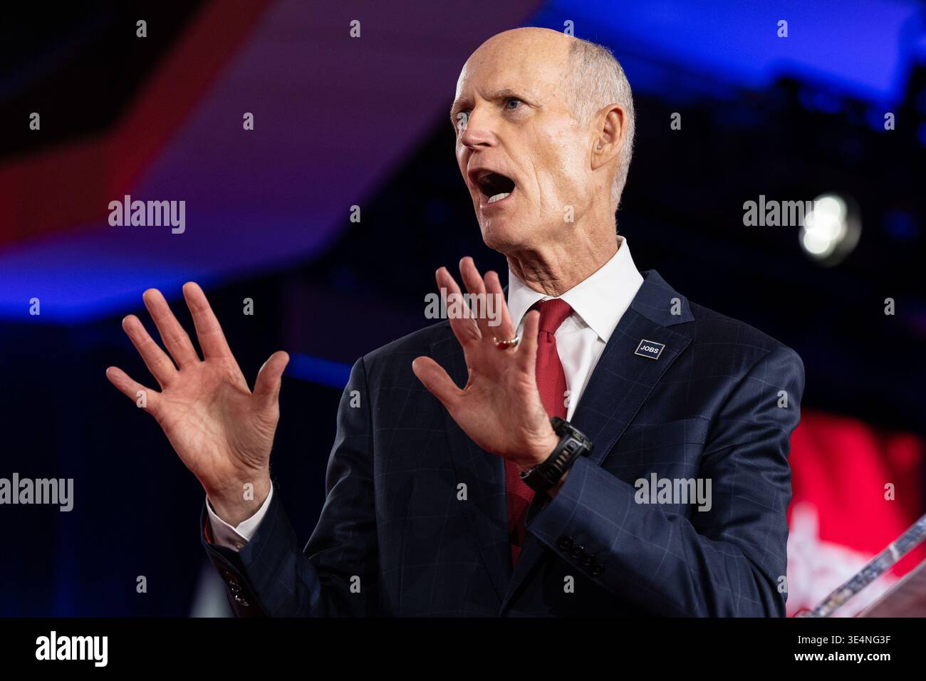 Senator Rick Scott speaks during day 3 of CPAC Conference at Gaylord ...