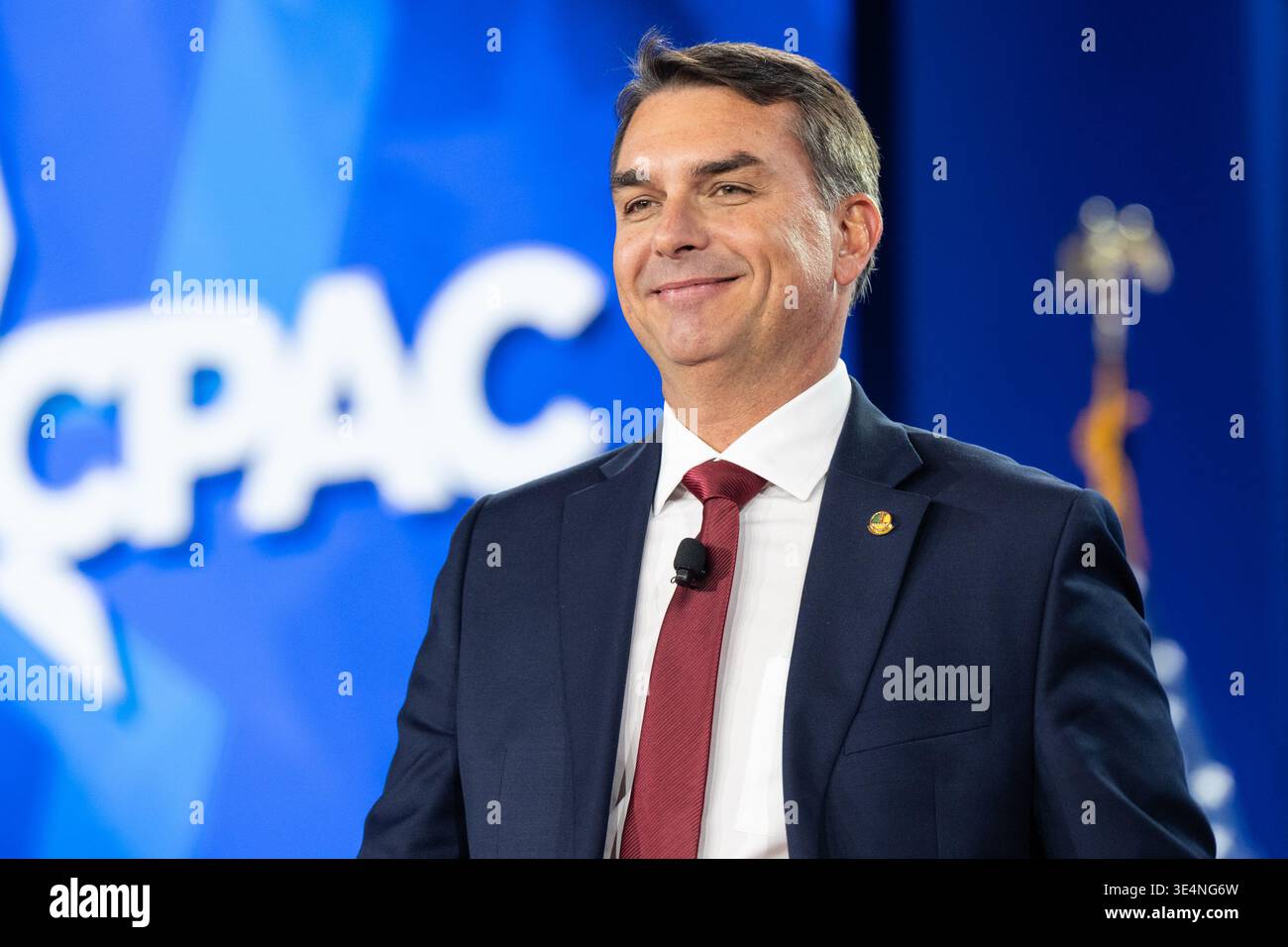 Flavio Bolsonaro, Brazilian Senator arrives to speak during day 3 of ...