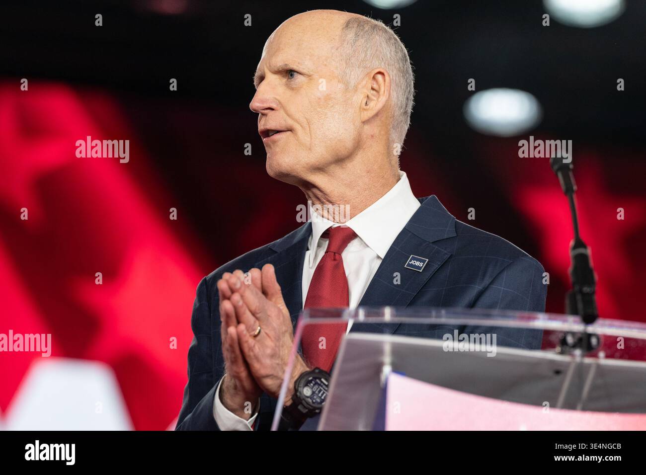 Senator Rick Scott speaks during day 3 of CPAC Conference at Gaylord ...