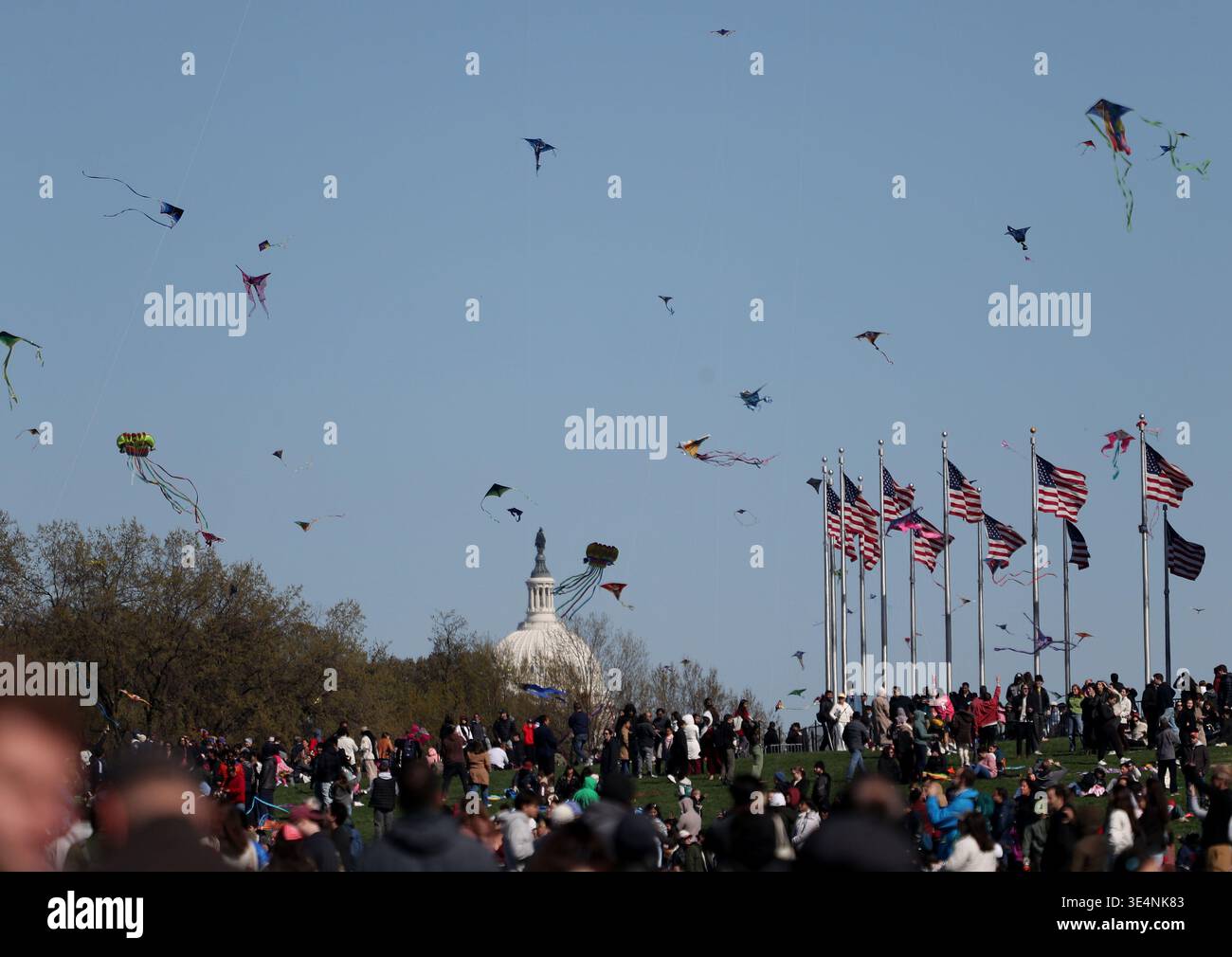March 28, 2026, Washington Dc, Virginia, USA: People fly kites at the ...