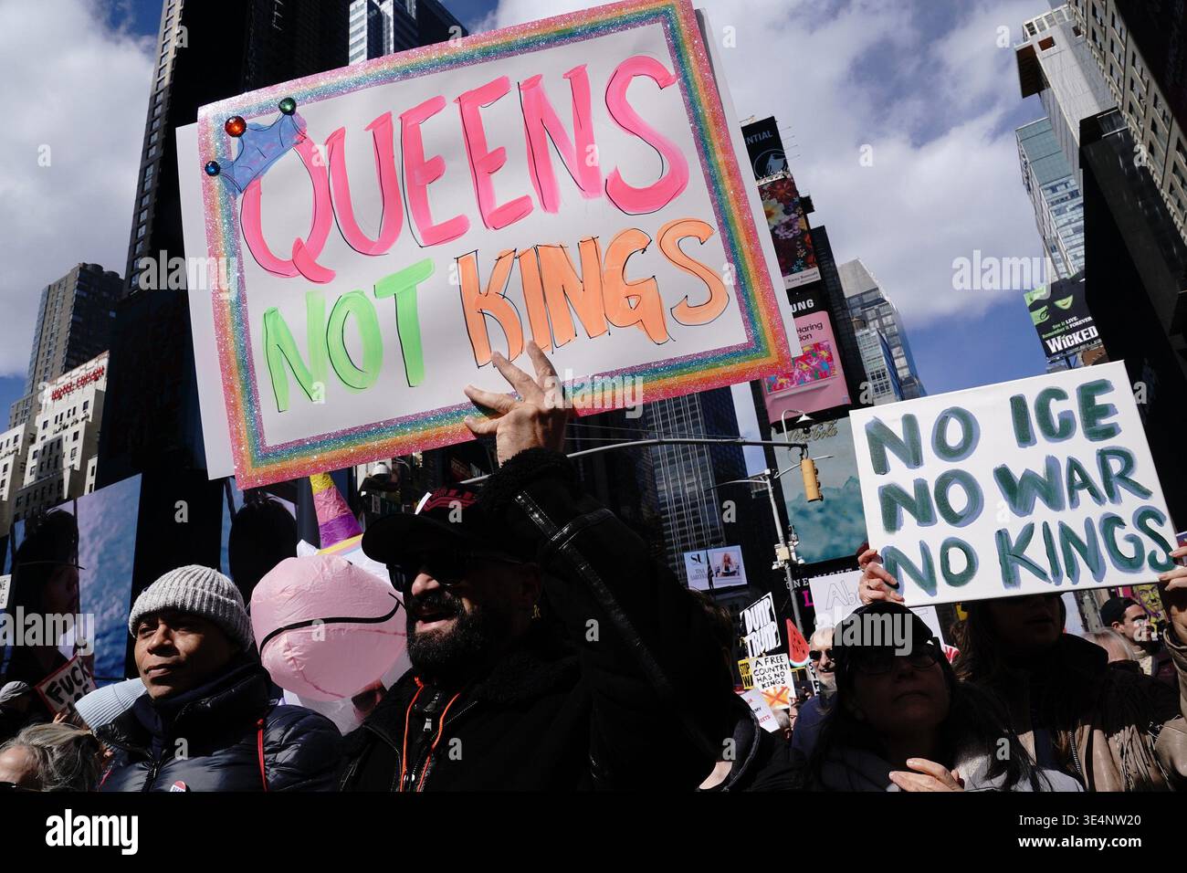 Protesters, signs in attendance for NO KINGS, NO ICE, NO WAR Protest ...