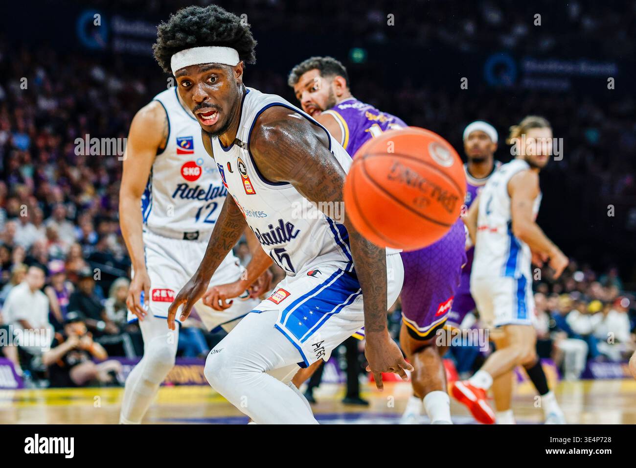 Zylan Cheatham of the 36ers keeps his eye on the ball during the NBL ...